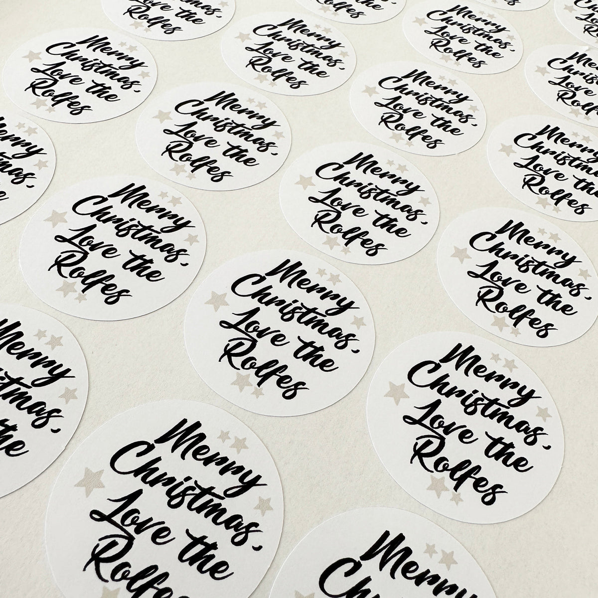 Sheet Of 24 Personalised Surname Star Christmas Present Stickers Gift ...